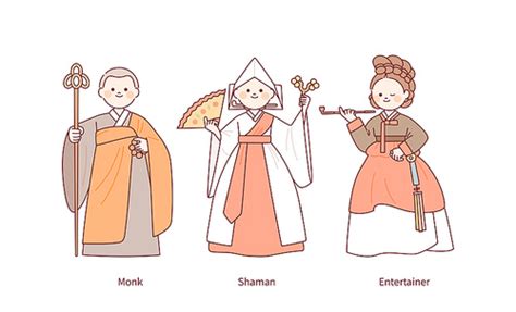 유토이미지 조선시대 왕비 악사 의녀 사또 캐릭터