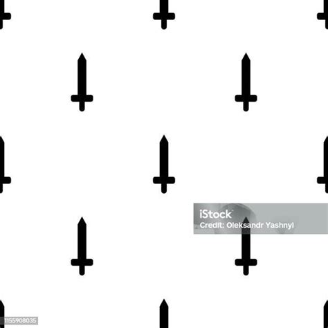 간단한 칼 아이콘 완벽 한 패턴입니다 칼의 검은 실루엣 디자인 웹 포장지 직물 벽지에 대 한 벡터 일러스트 레이 션 검에 대한 스톡 벡터 아트 및 기타 이미지 Istock