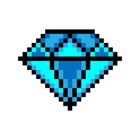 Un Diamant Dans Le Style Pixel Art Vecteur Premium