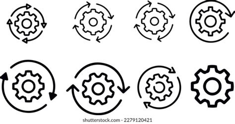 Workflow Process Gear Arrows Automate Business Stock Vector Royalty