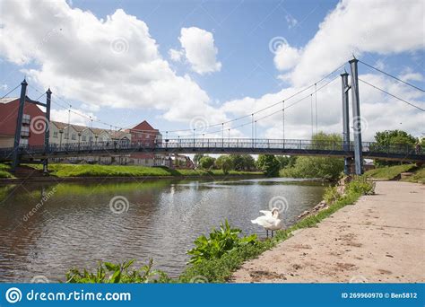 Views Of The River Exe And Cricklepit Bridge In Exeter Devon In The Uk