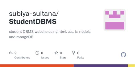 Github Subiya Sultana Studentdbms Student Dbms Website Using Html Css Js Nodejs And Mongodb