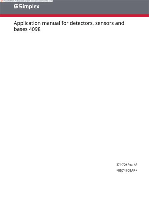 Simplex Detector Installation Portugal Pt En Pdf Sensor Humidity