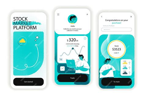 Premium Vector Stock Market Concept Onboarding Screens Ui Ux Gui User