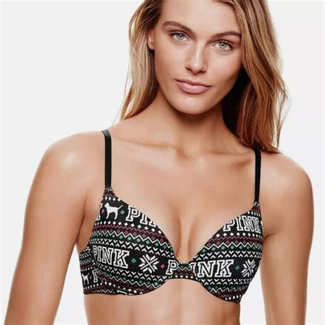 Nwt Victorias Secret Wear Everywhere Push Up Bra Holiday Fair Isle 32b