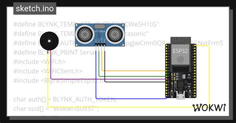 Blynk Ultrasonic Wokwi Esp32 Stm32 Arduino Simulator