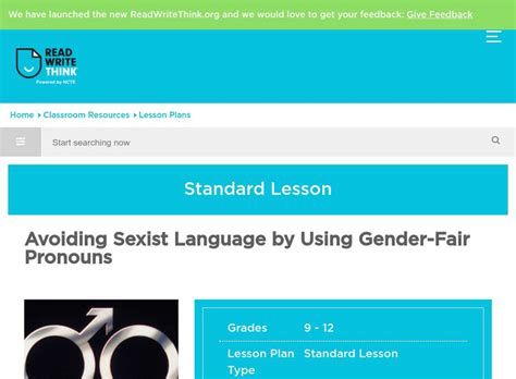 Read Write Think Avoiding Sexist Language By Using Gender Fair