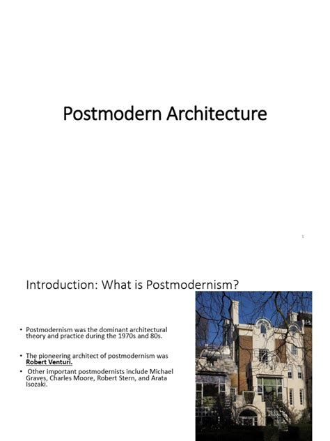 Postmodern Architecture Introduction Wha Pdf Postmodernism Style