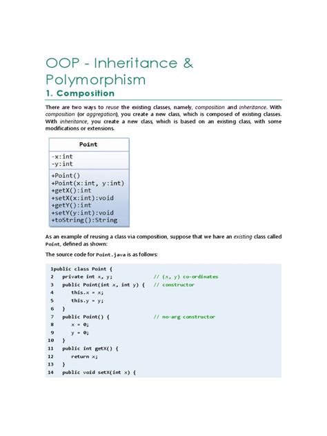 Oo Pinheritance And Polymorphism Pdf Inheritance Object Oriented