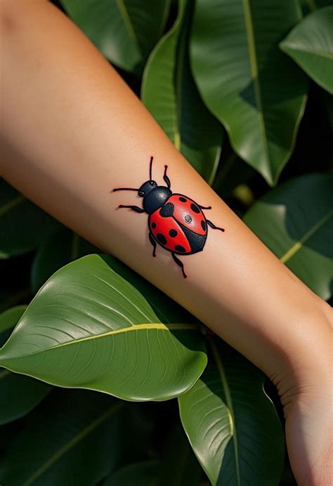 Chic Ladybug Tattoo Flair Cozy Vibes