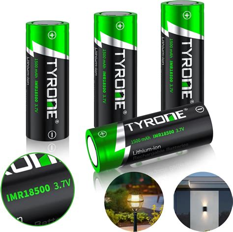 Amazon Tyrone 18500 Rechargeable Battery 3 7V 1500mAh Lithium Batteries For Flashlight