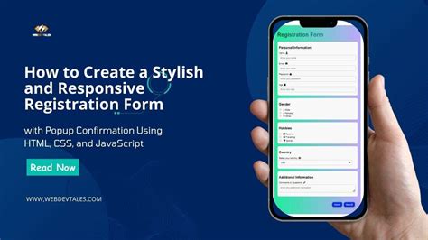 How To Create A Stylish And Responsive Registration Form With Popup Confirmation Using Html Css