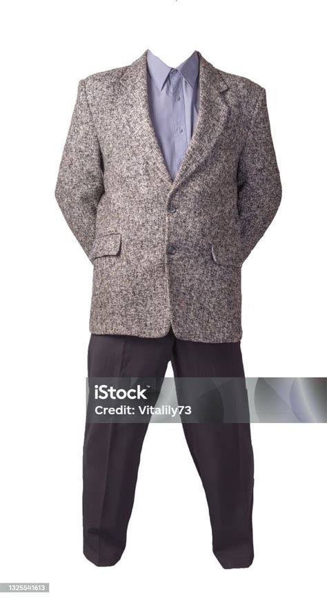 흰색 배경에 고립 된 남성 회색 재킷 셔츠와 바지 정장 정장 0명에 대한 스톡 사진 및 기타 이미지 0명 검은색 과거 Istock