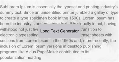 Long Text Generator Lipsum Hub