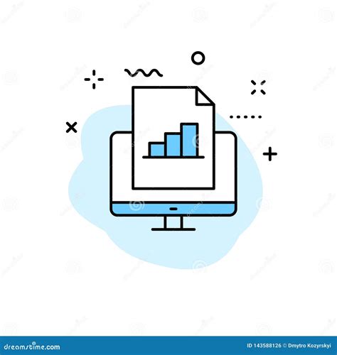 Data Analysis Web Icons In Line Style Graphs Analysis Big Data
