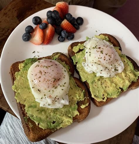 Avocado Toast And Poached Eggs Rfoodporn