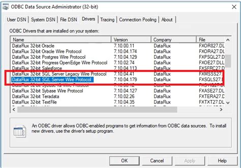 connecting to databases using data flux odbc drivers sas support communities