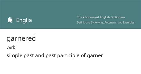 Garnered Definition Meaning Englia