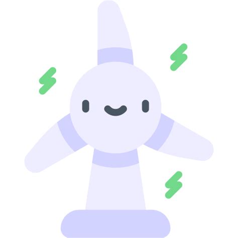 Wind Power Kawaii Flat Icon