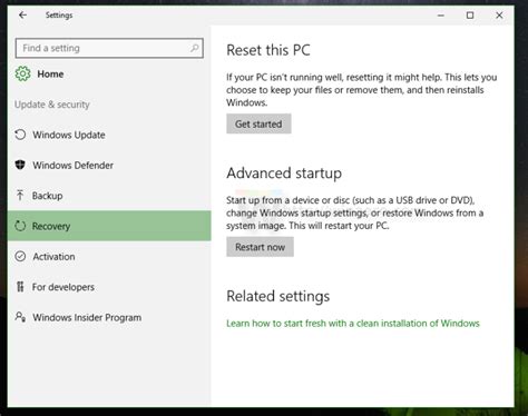Boot To UEFI Firmware Settings In Windows 10