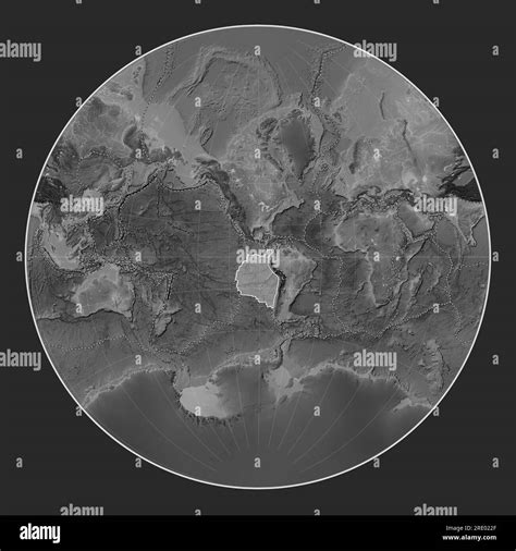 Nazca Tectonic Plate On The Grayscale Elevation Map In The Lagrange Projection Centered