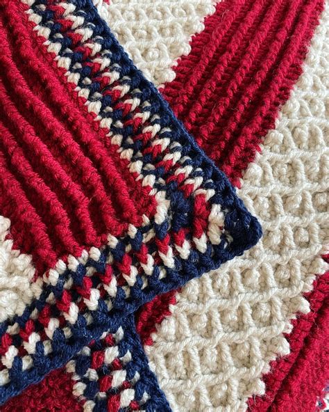 Crochet Pattern American Flag Blanket Textured Etsy