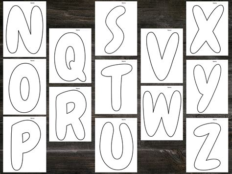 Large Alphabet Bubble Letters Printable Big Letters Template Capital