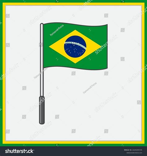 Brazil Flag Cartoon Vector Illustration Flag Stock Vector Royalty Free