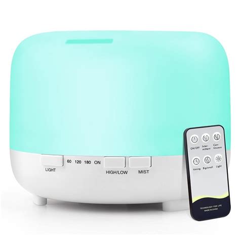 Difusor De Aromas umidificador Aromatizador Elétrico 500ML Led 7 Cores