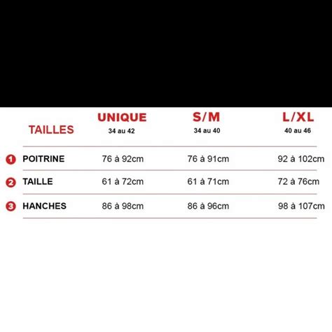 Guide des tailles Joseetfine Oser être sexy