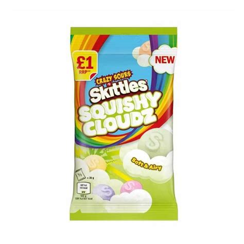 Skittles Squishy Cloudz Crazy Sour Sweets Treat Bag 70g Giant Bradley