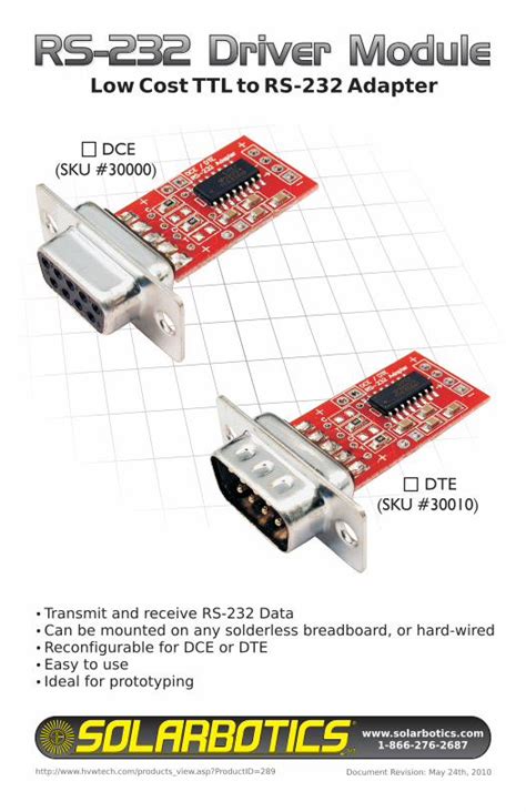 PDF Low Cost TTL To RS Adapter Solarbotics TTL Level Signals Enter And Exit Via The
