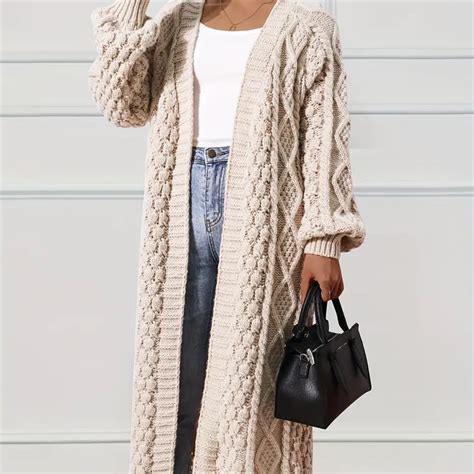 Solid Button Knit Cardigan Casual Long Sleeve Loose Sweater Temu
