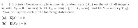 Points Consider Simple Symmetric Random Walk Chegg