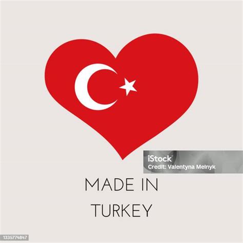 터키 국기와 하트 모양의 라벨 터키 스티커로 제작되었습니다 공장 제조 및 생산 국가 개념 벡터 스톡 일러스트레이션 고무도장에 대한 스톡 벡터 아트 및 기타 이미지 Istock