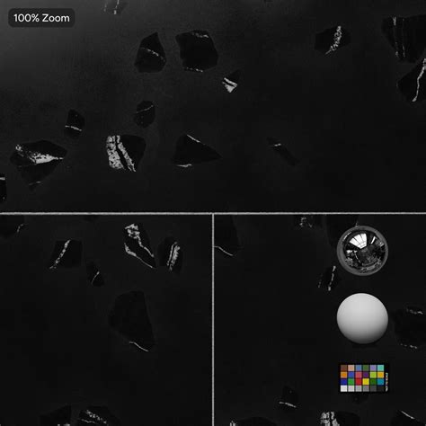 Large Chip Offset Square Terrazzo Tile Texture Black Onyx Poliigon