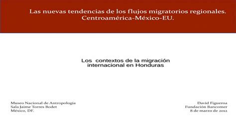 Las Nuevas Tendencias De Los Flujos Migratorios Regionales