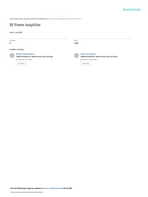 Rf Amplifier Senior Project Pdf Amplifier Field Effect Transistor