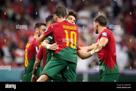 Doha Qatar 6th Dec 2022 Joao Felix Portugal Bernardo Silva