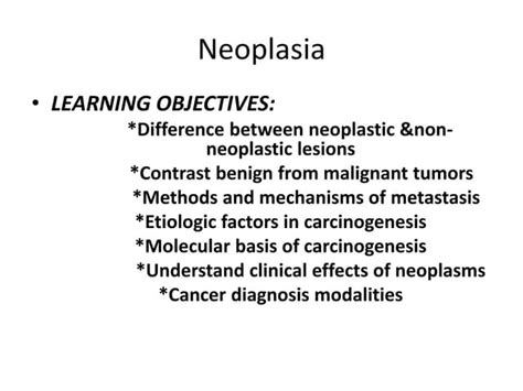 Neoplasia Presentation Complete Ppt Material Ppt