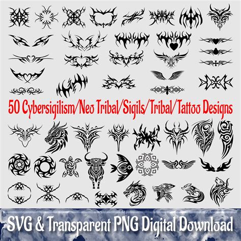Cybersigilism Sigils Neo Tribal Tribal Cyber Sigil Tribal Bundle