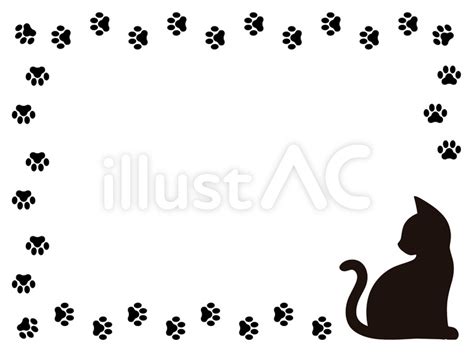 猫の足跡四角フレームイラスト No 1807355無料イラストフリー素材ならイラストAC