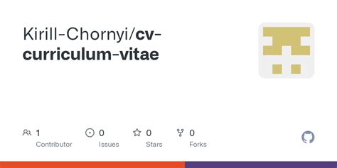 Github Kirill Chornyi Cv Curriculum Vitae