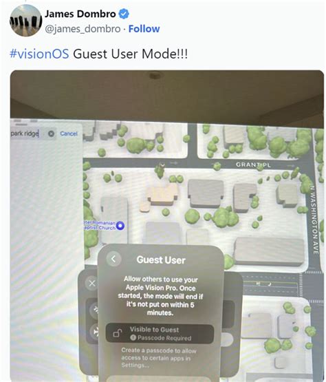 与家人朋友分享设备，苹果为vision Pro提供访客模式 映维网资讯
