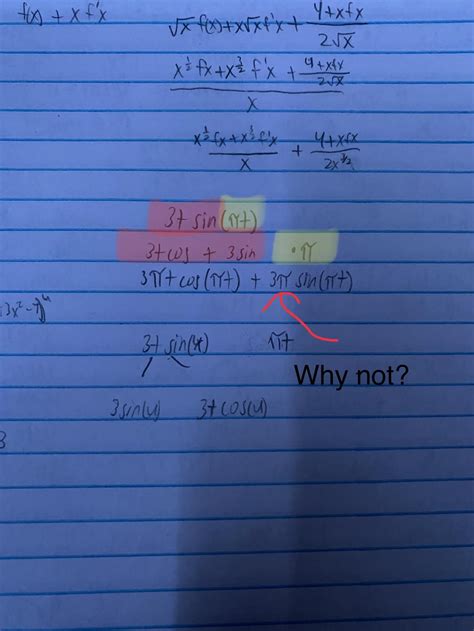 Why Is There No Pi Next To Sine After Using The Chain Rule R Calculus