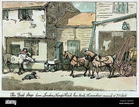 The First Stage From London Kings Head Inn Yard Hounslow Arrived At