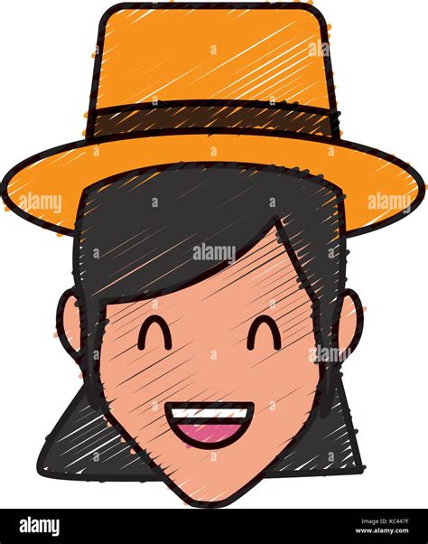 Woman With Hat Smiling Cartoon Stock Vector Image And Art Alamy