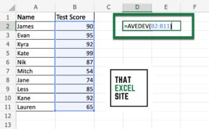 How To Calculate The Mean Absolute Deviation In Excel With Avedev