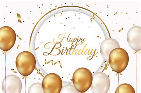 생일 풍선 벡터 배경 디자인 생일 축하 인사말 카드 디자인에 대한 풍선과 색종이 장식 요소와 텍스트를 당신에게 생일 축하합니다 생일에 대한 스톡 벡터 아트 및 기타 이미지