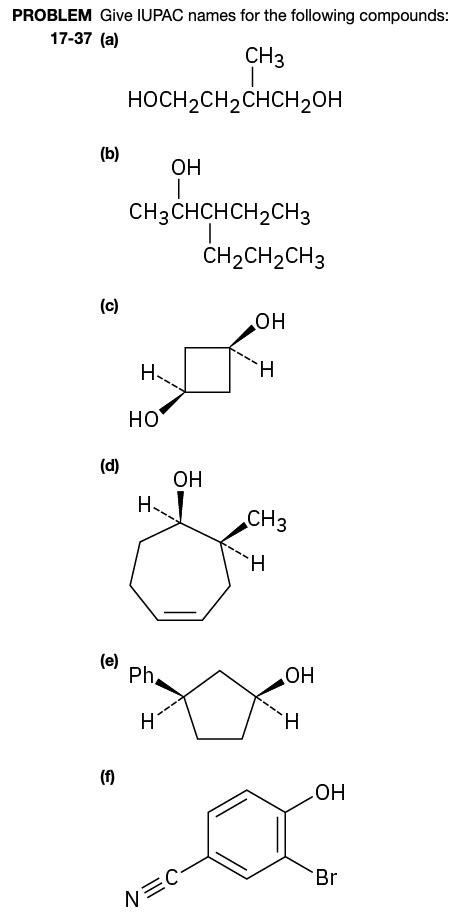 Solved Problem 17 37 ﻿give Iupac Names For The Following